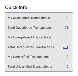 Quick Info Panel | Washington Filing Portal